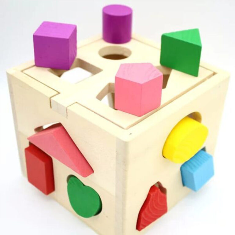Wooden Shape Sorter Box with Fifteen Holes for Kids - The Toys India