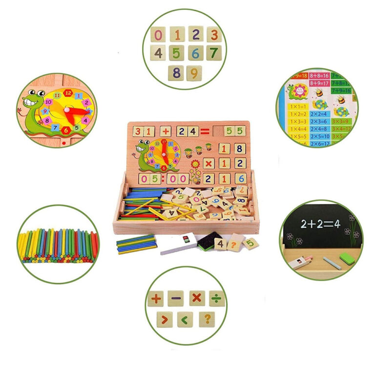 Wooden Multi Functional Digital Computing Learning Box - The Toys India