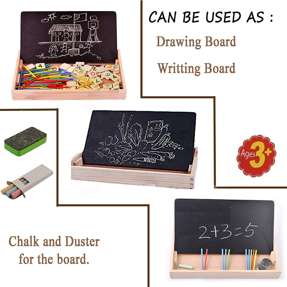 Wooden Multi Functional Digital Computing Learning Box - The Toys India